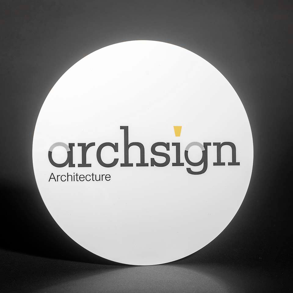 Indoor Branded Circular Metal Sign - Print 2 Metal